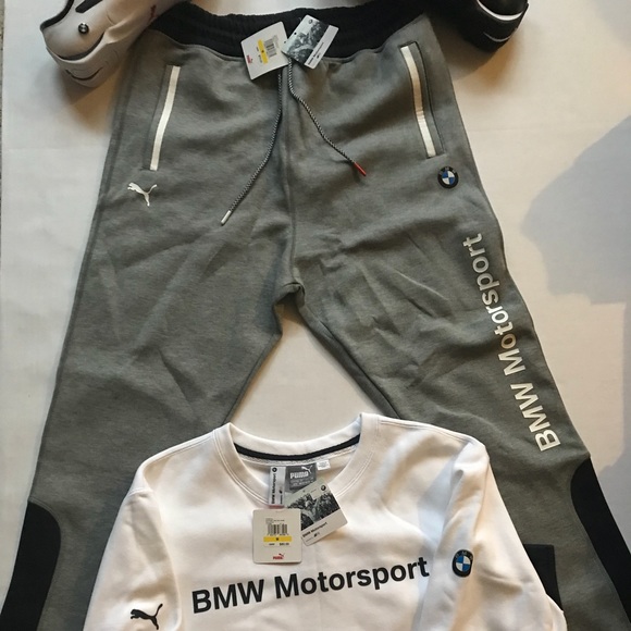 BMW | Pants | Gry Wht Bmw Fitted Sweatpants Sweatshirt | Poshmark